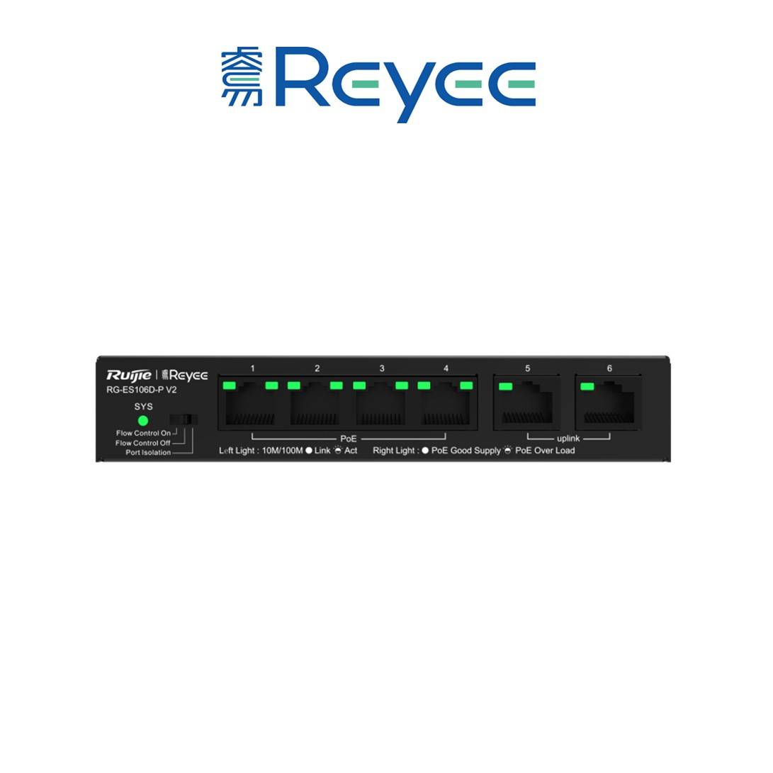 REYEE 6-PORT 10/100MBPS DESKTOP UNMANAGED SWITCH