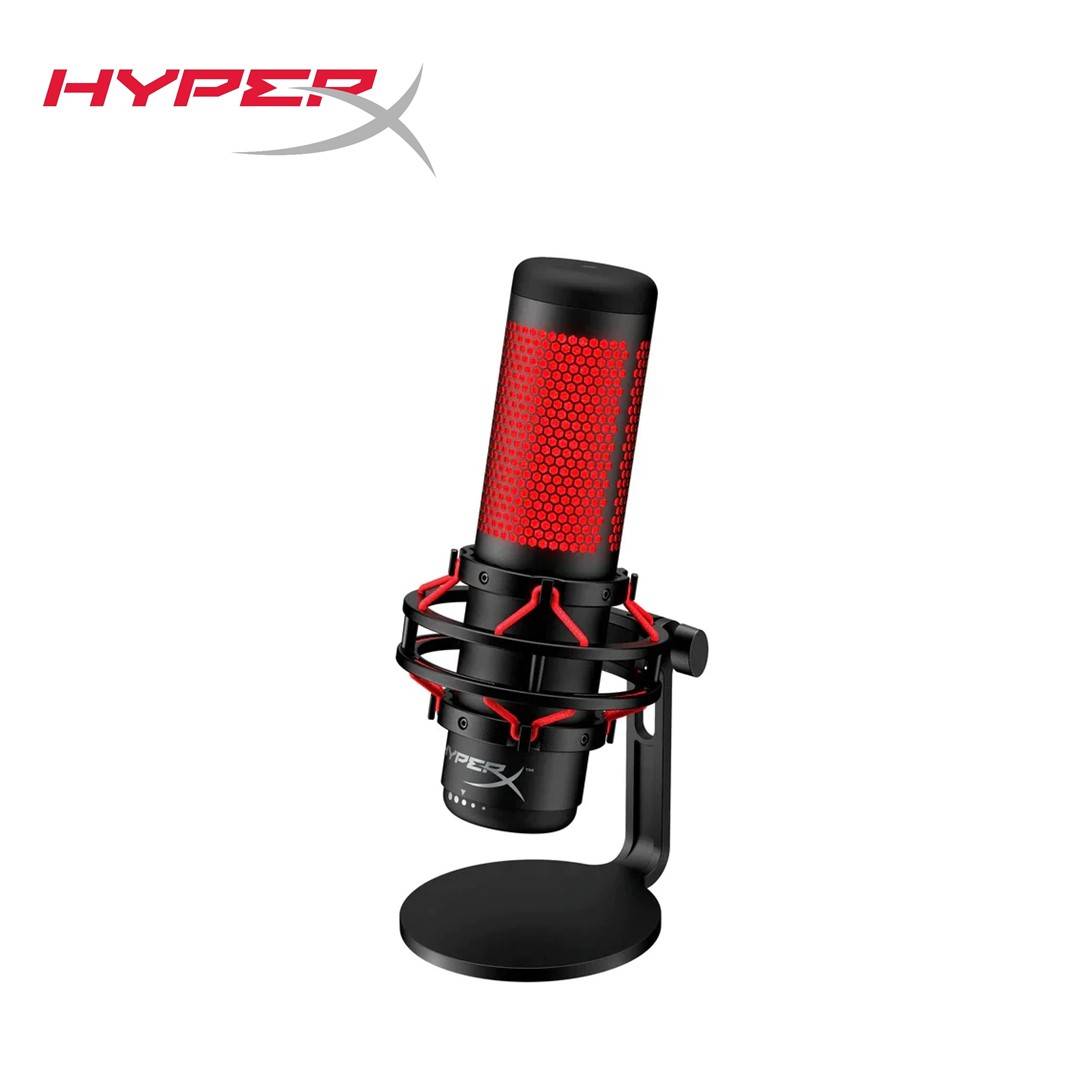 HYPERX QUADCAST - USB MICROPHONE (BLACK-RED) - RED LIGHTING (HX-MICQC-BK)